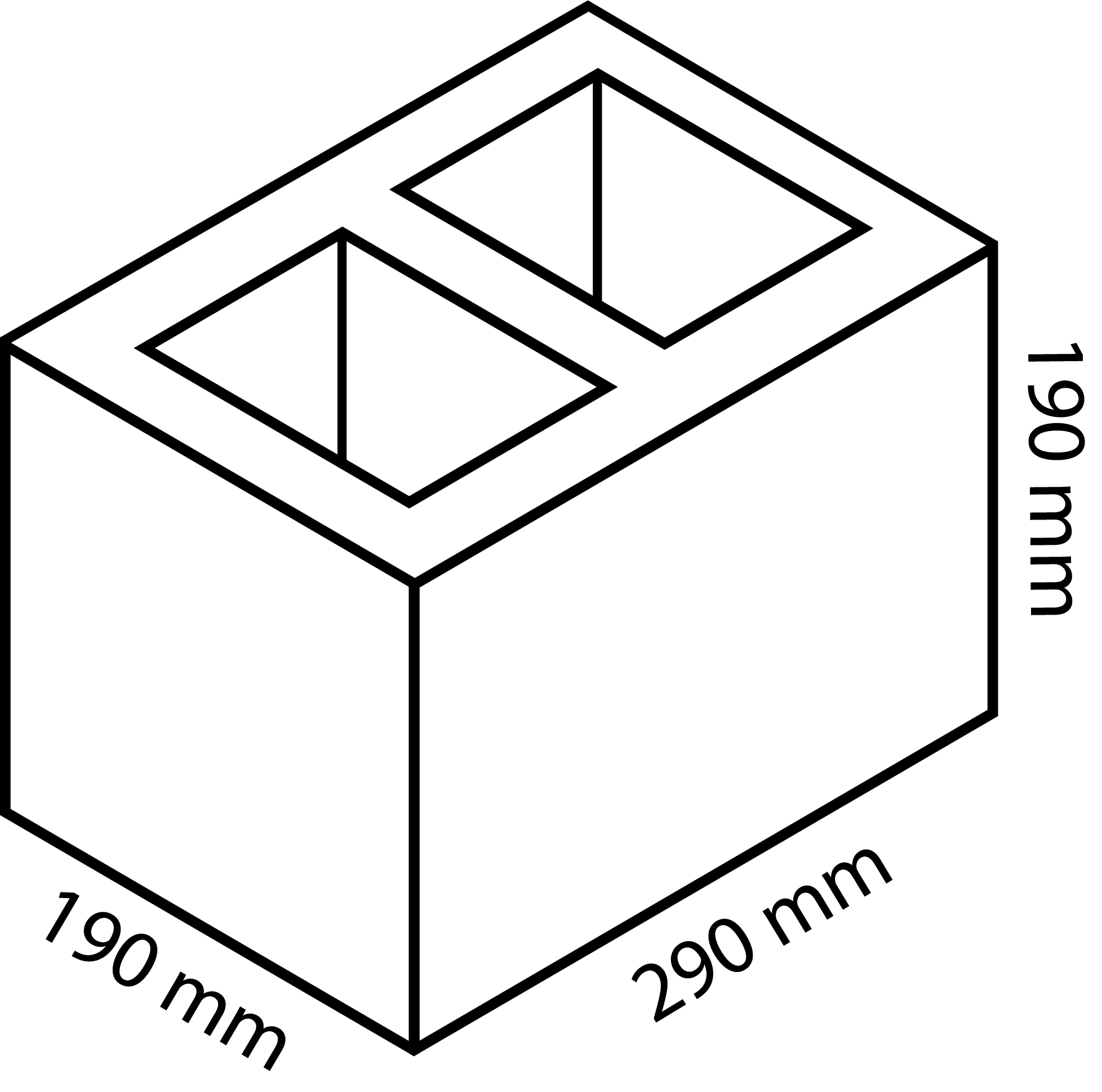 30-03 Half Masonry Block 290 x 190 x 190 MM